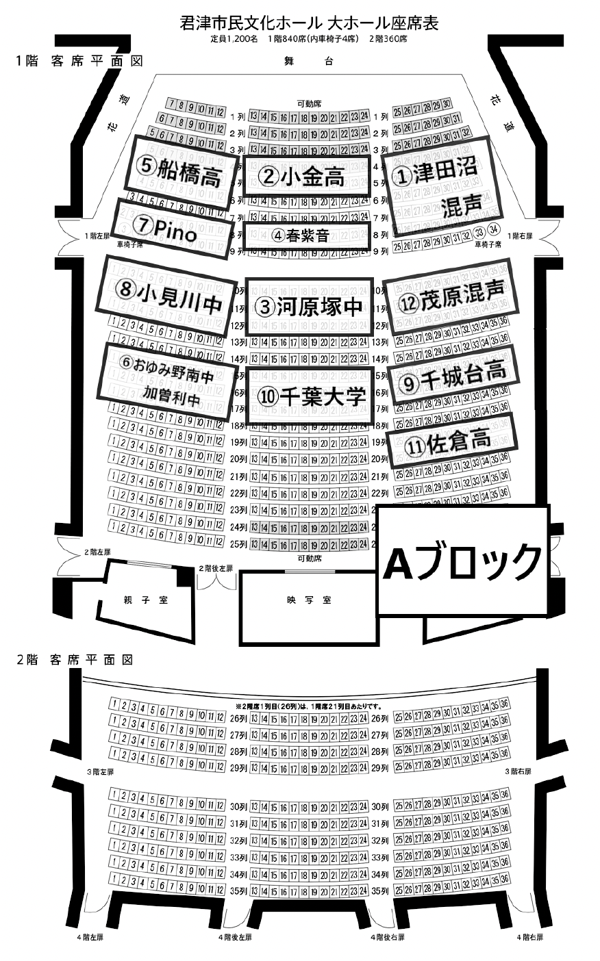 第78回千葉県合唱祭座席表 – 千葉県合唱連盟