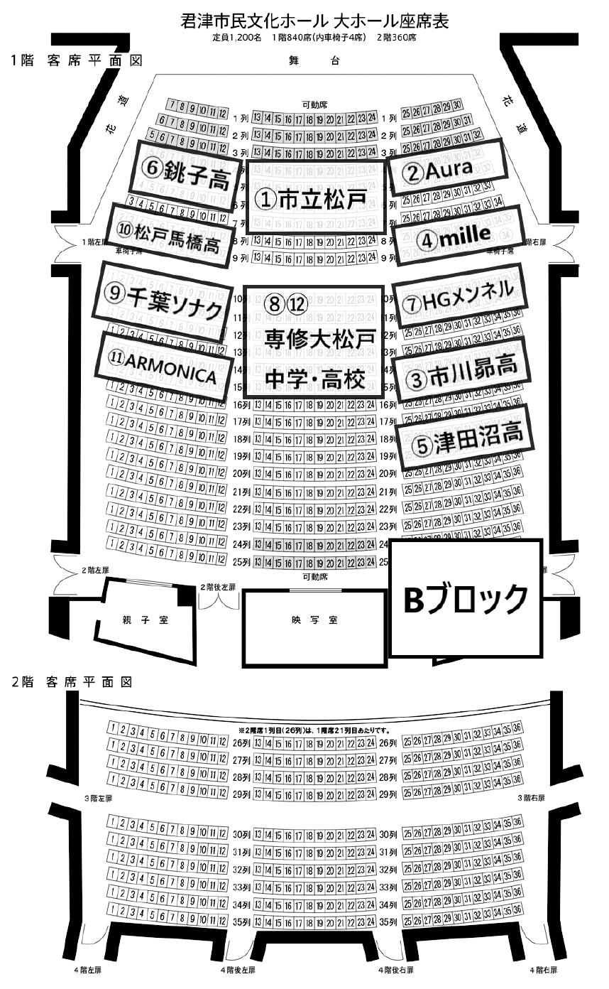 第78回千葉県合唱祭座席表 – 千葉県合唱連盟