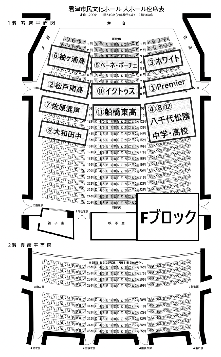 第78回千葉県合唱祭座席表 – 千葉県合唱連盟
