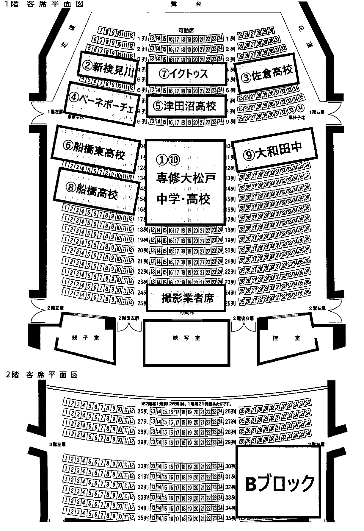 第79回千葉県合唱祭座席表 – 千葉県合唱連盟