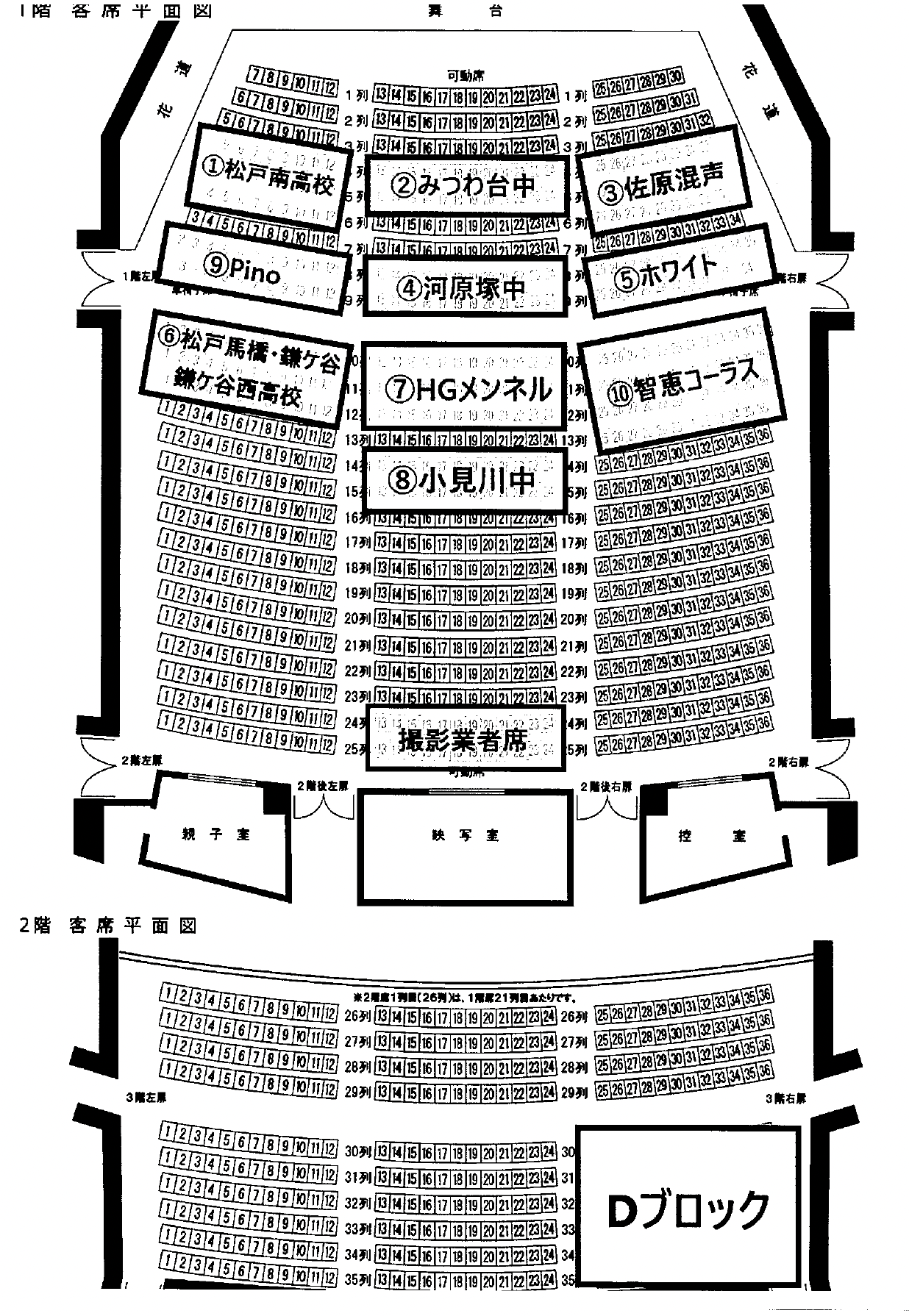 第79回千葉県合唱祭座席表 – 千葉県合唱連盟